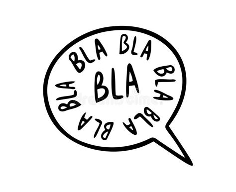 Bla Bla Bla Doodle Speech Bubble Lettering Iconhand Drawn Sketch
