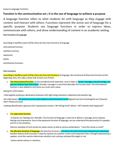 Functions And Adv Dis Adv Func Notion Syllubus Pdf English As A Second Or Foreign Language