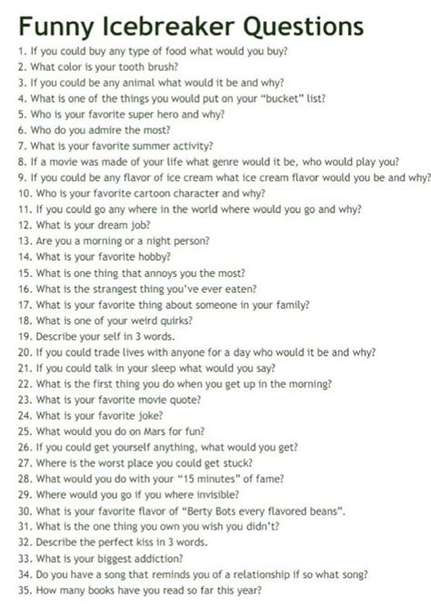 Witty Icebreaker Questions Online