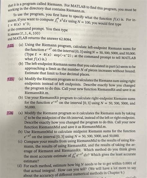 Using And Modifying The Riemann Program Exercises
