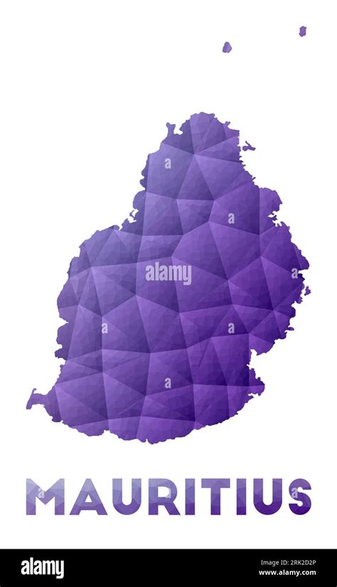 Map Of Mauritius Low Poly Illustration Of The Island Purple Geometric Design Polygonal Vector