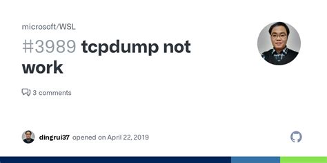 Tcpdump Not Work · Issue 3989 · Microsoftwsl · Github
