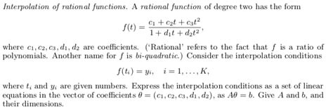 Solved Interpolation Of Rational Functions A Rational
