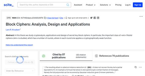 Block Ciphers Analysis Design And Applications Scite Report