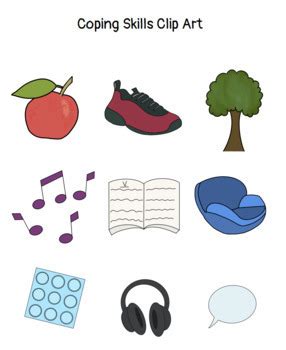 Coping Skills Clipart 36 Individual Clip Art Pngs Color And Bw Tpt