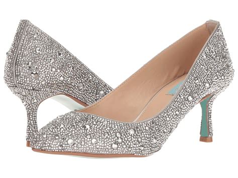 Betsey Johnson Jora Silver Satin Womens 1 2 Inch Heel Shoes Lyst