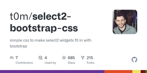 Github T0mselect2 Bootstrap Css Simple Css To Make Select2 Widgets Fit In With Bootstrap