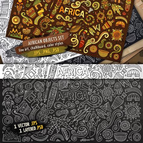 Africa Objects And Elements Set Masterbundles
