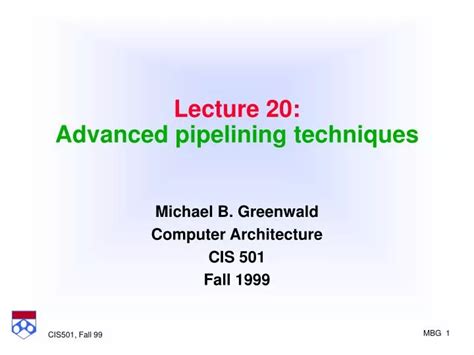PPT Lecture Advanced Pipelining Techniques PowerPoint Presentation ID