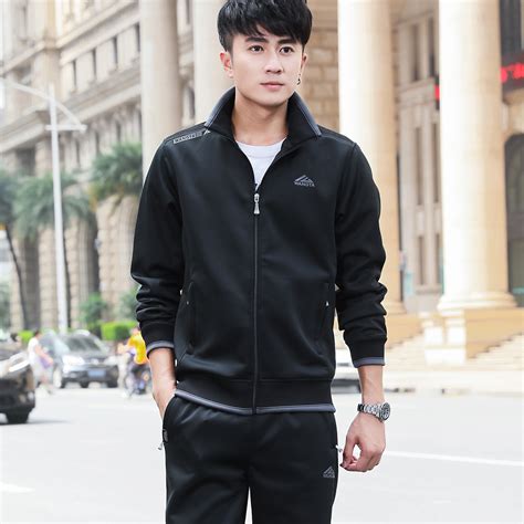 春季中老年运动套装男休闲运动装男春秋两件套运动服装男士运动服虎窝淘