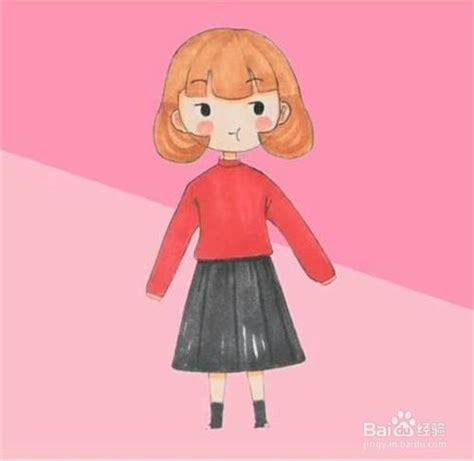 粉色简单的女生简笔画 简笔画图片大全 普车都