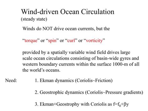 Ppt Wind Driven Ocean Circulation Steady State Powerpoint Presentation Id5367101