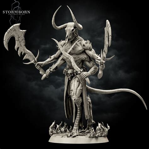 Moloch The Soulless Demon Of Death 28mm 120mm Scale Resin 3d Coveted Forge