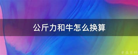 公斤力和牛怎么换算 业百科