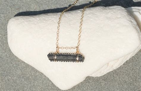 Stingray Barb Bar Necklace — Stingray Fossil Jewelry Foxy Fossils