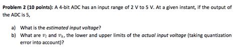 Solved Problem Points A Bit ADC Has An Input Range Chegg