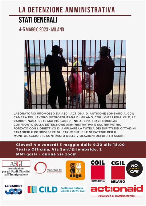 Milano 4 E 5 Maggio 2023 Secondo Laboratorio Sulla Detenzione Amministrativa Delle Persone