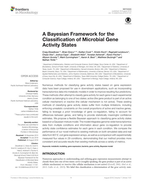 pdf a bayesian framework for the classification of microbial gene