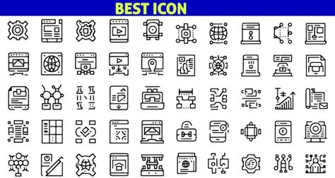 Premium Vector Set Of 50 Outline Icons Related To Tech Linear Icon