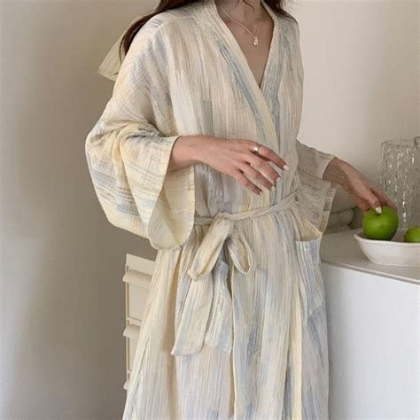 위컴피파자마 순면 빅사이즈 오로라 로브 가운 홈가운 유카타 잠옷 원피스 파자마 선물 임산부 임신축하선물 홈드레스 77 여행