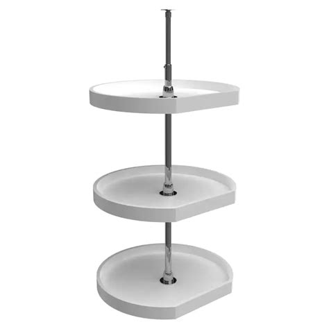 REV A SHELF 22 Polymer D Shape 3 Shelf Lazy Susan White Independently Rotating Rev A Shelf 6273