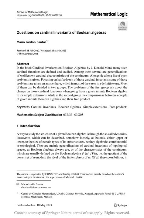 Pdf Questions On Cardinal Invariants Of Boolean Algebras