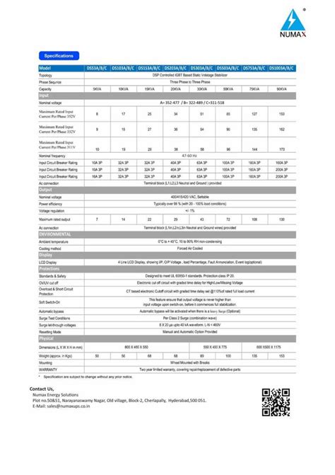 Numax 50 Kva 3 Phase Static Voltage Stabilizer At 198500 Static Voltage Stabilizer In