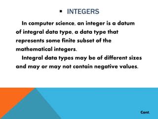Data Types Pdf