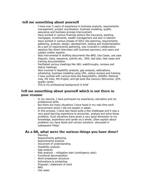 Ba Interview Faqs Pdf Software Development Process Use Case