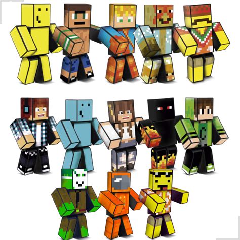 Boneco Minecraft Cadres Lopers Athos Problems Davi Beto Robin Zé Galo