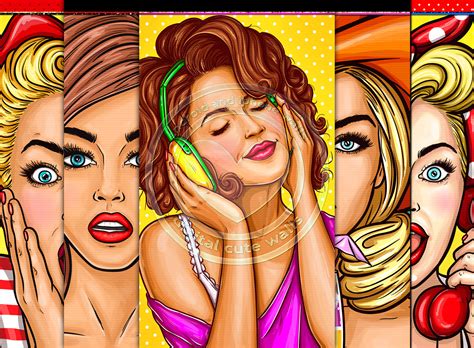 Cute Walls ♡ Pop Art Girl Wallpaper Set