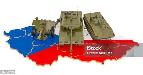 체코지도에 전투 차량 체코 공화국 개념의 군사 방어 흰색 배경에 고립 된 3d 렌더링 3차원 형태에 대한 스톡 사진 및 기타 이미지 3차원 형태 개념 개념과 주제