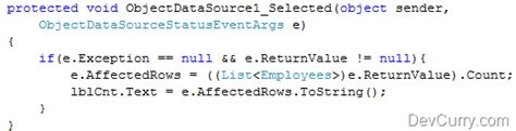 asp gridview row count with objectdatasource