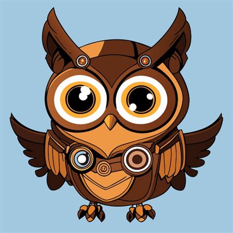 Steampunkinspired Clockwork Owl Rendered In Intricate Pen And Ink