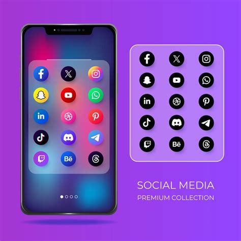 Premium Vector Premium Social Media Icon Set User Interface Smartphone Screen