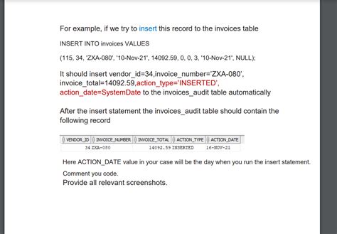Solved Create A Plsql After Trigger To Do The Following