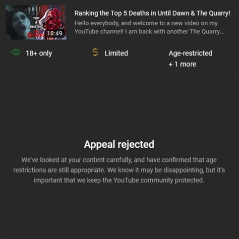 my most popular video has been age restricted and received limited ads