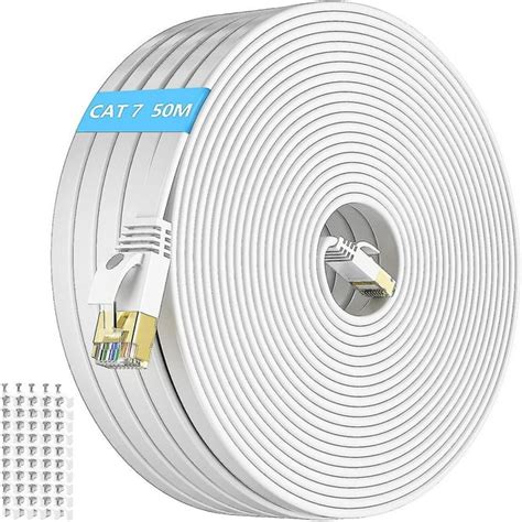 Ethernet Cable 50m Cat 7 High Speed Flat Internet Cable Extra Long 50