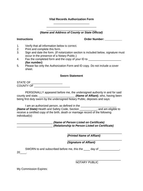 Vital Records Authorization Form California Fill Out And Sign Online