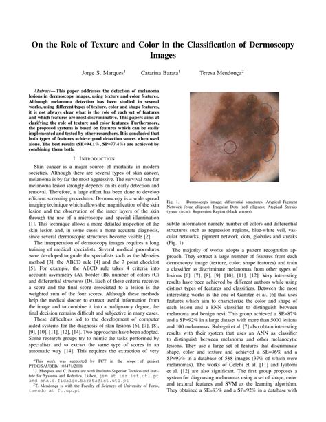 Pdf On The Role Of Texture And Color In The Classification Of Dermoscopy Images