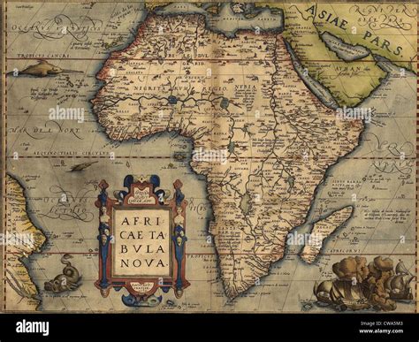 1570 Map Of Africa By Abraham Ortelius Map Shows Place Names