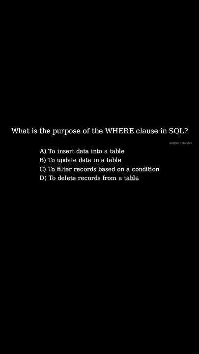 Sql Challenge 3 Understanding The Where Clause Dataanalytics Sql Datascience Youtube