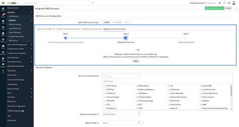 Discover Aws Resources Using Control Tower Online Help Site24x7