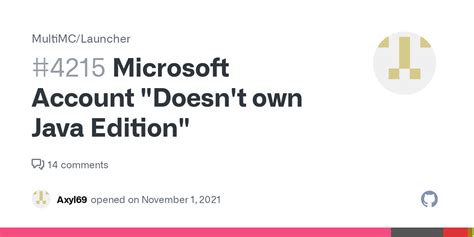 Microsoft Account Doesnt Own Java Edition · Issue 4215 · Multimc
