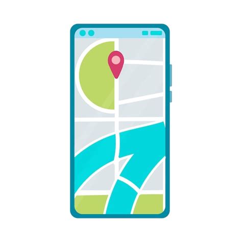 Premium Vector Phone Or Tablet Phone With Map And Marker Mobile Gps Navigation And Path