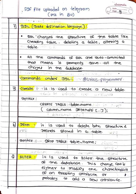 Sql Commands Handwritten Pdf A Personalized Guide To Mastering