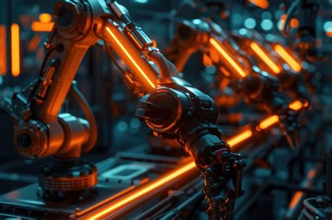 Premium Photo Industry 40 Robot Arms For Automated Manufacturing With Iot Control