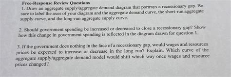 Solved Free Response Review Questions Draw An Aggregate S