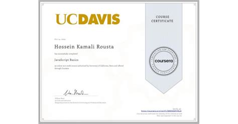 Completion Certificate For Javascript Basics Hossein Kamali Rousta