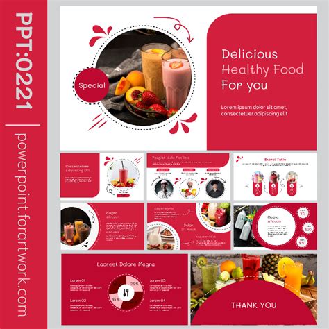 เทมเพลต Powerpoint เมนูอาหารและเครื่องดื่ม ธีมสีชมพู ขาว สไตล์มินิมอล